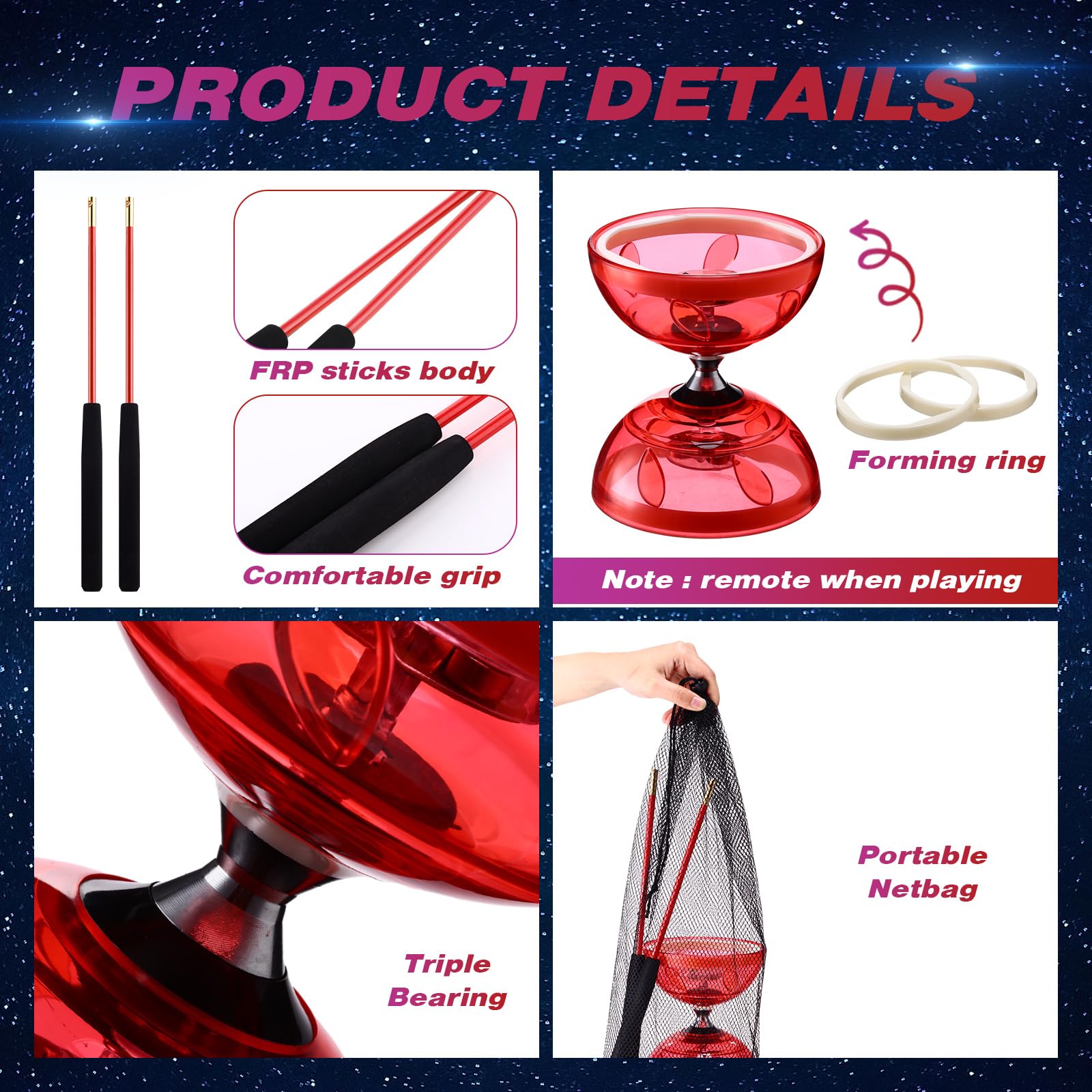 Snapklik.com : Simgoing Chinese Yoyo Diabolo Set Includes Colorful LED ...