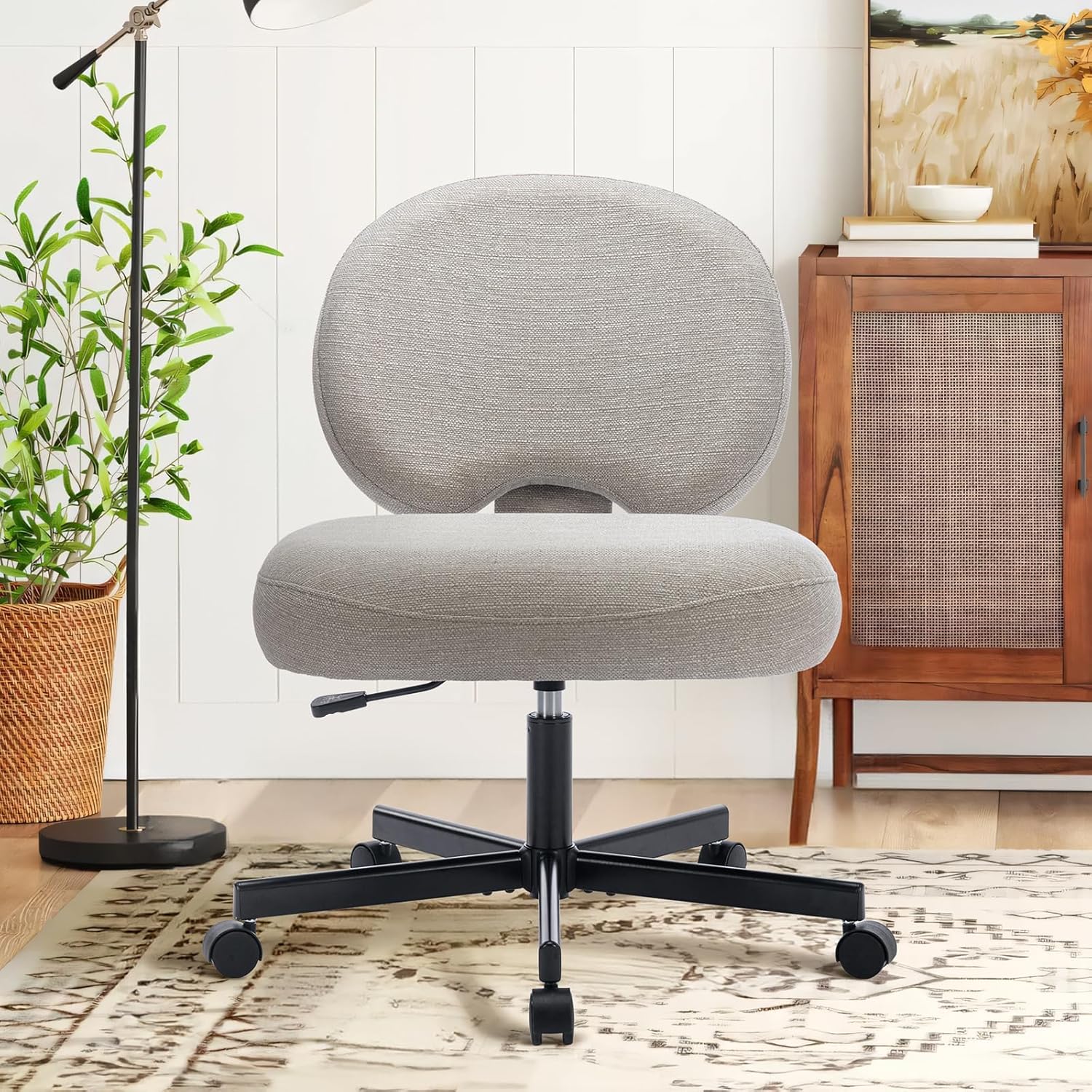 Amazon.com: Criss Cross Chair with Wheels-Armless Cross Legged Desk ...