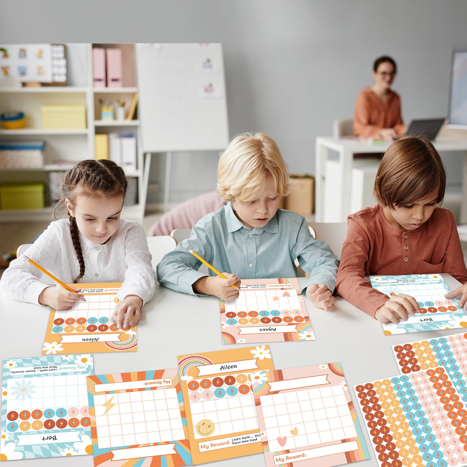 Snapklik.com : 40 PCS Groovy Reward Sticker Charts Hippie Behavior ...