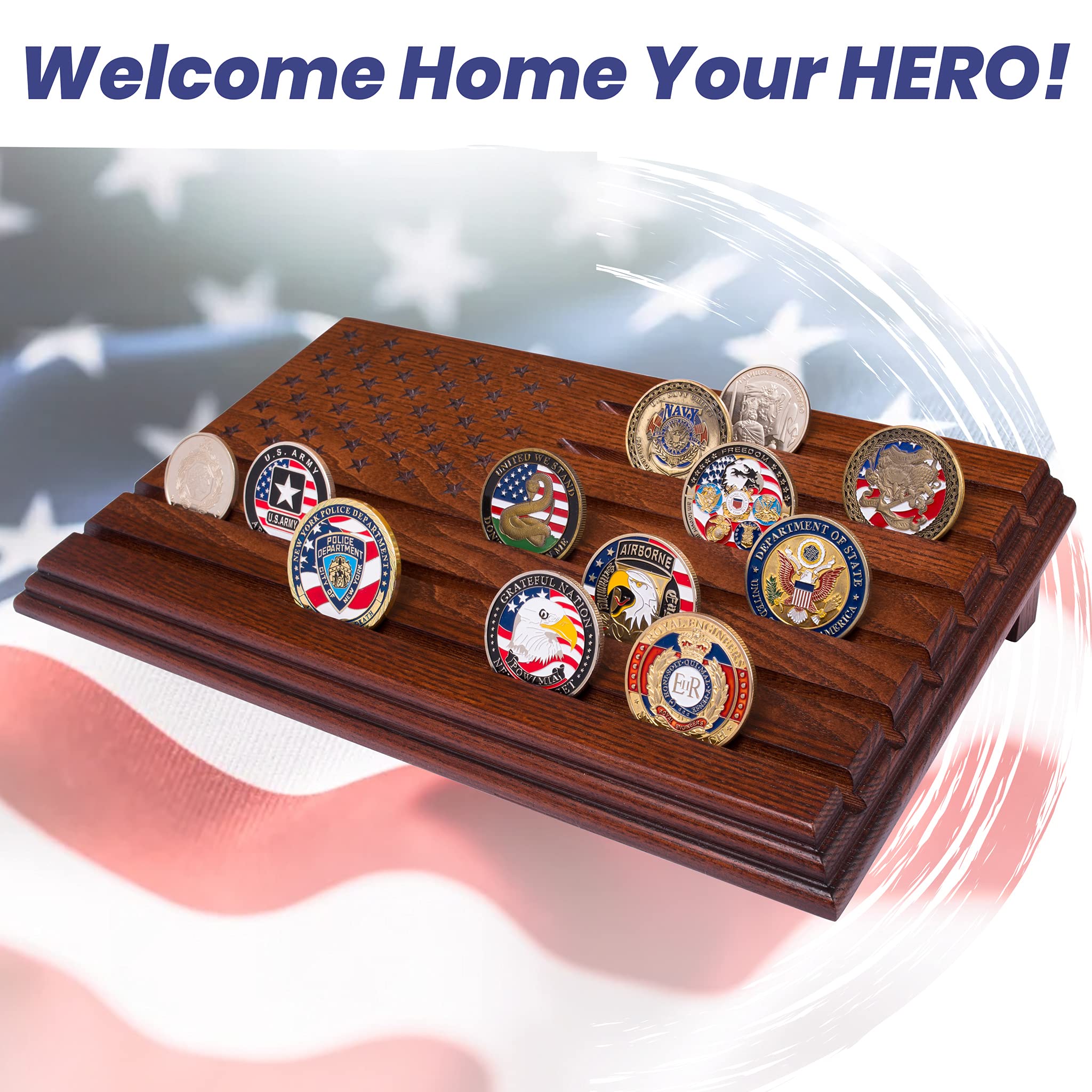 Snapklik.com : TESLYAR 6 Rows Military Challenge Coins Display Stand ...