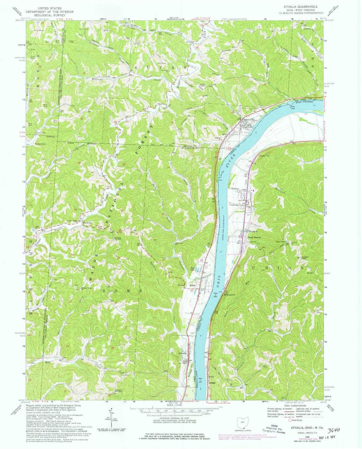 Amazon.com : YellowMaps Athalia OH topo map, 1:24000 Scale, 7.5 X 7.5 ...