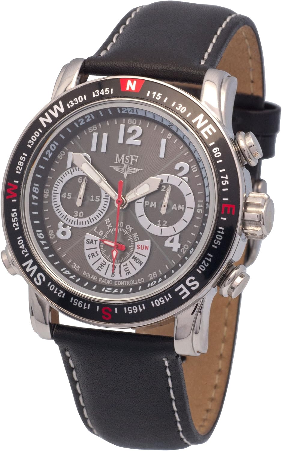 MSF Men's Solar Powered RC Chronograph Watch SILC009 : Amazon.co.uk ...