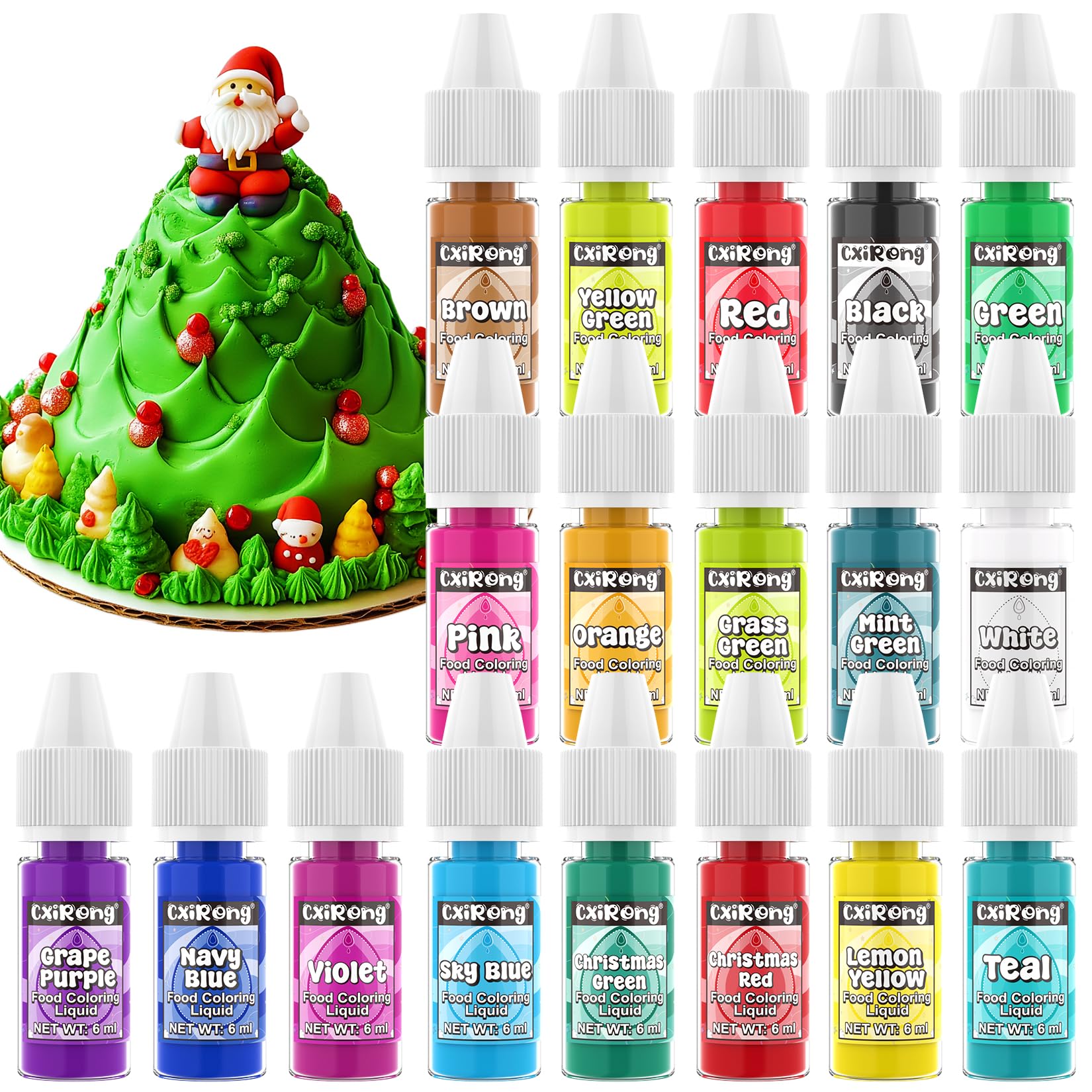 Amazon.com : Food Coloring - 18 Vibrant Colors Food Coloring Liquid ...