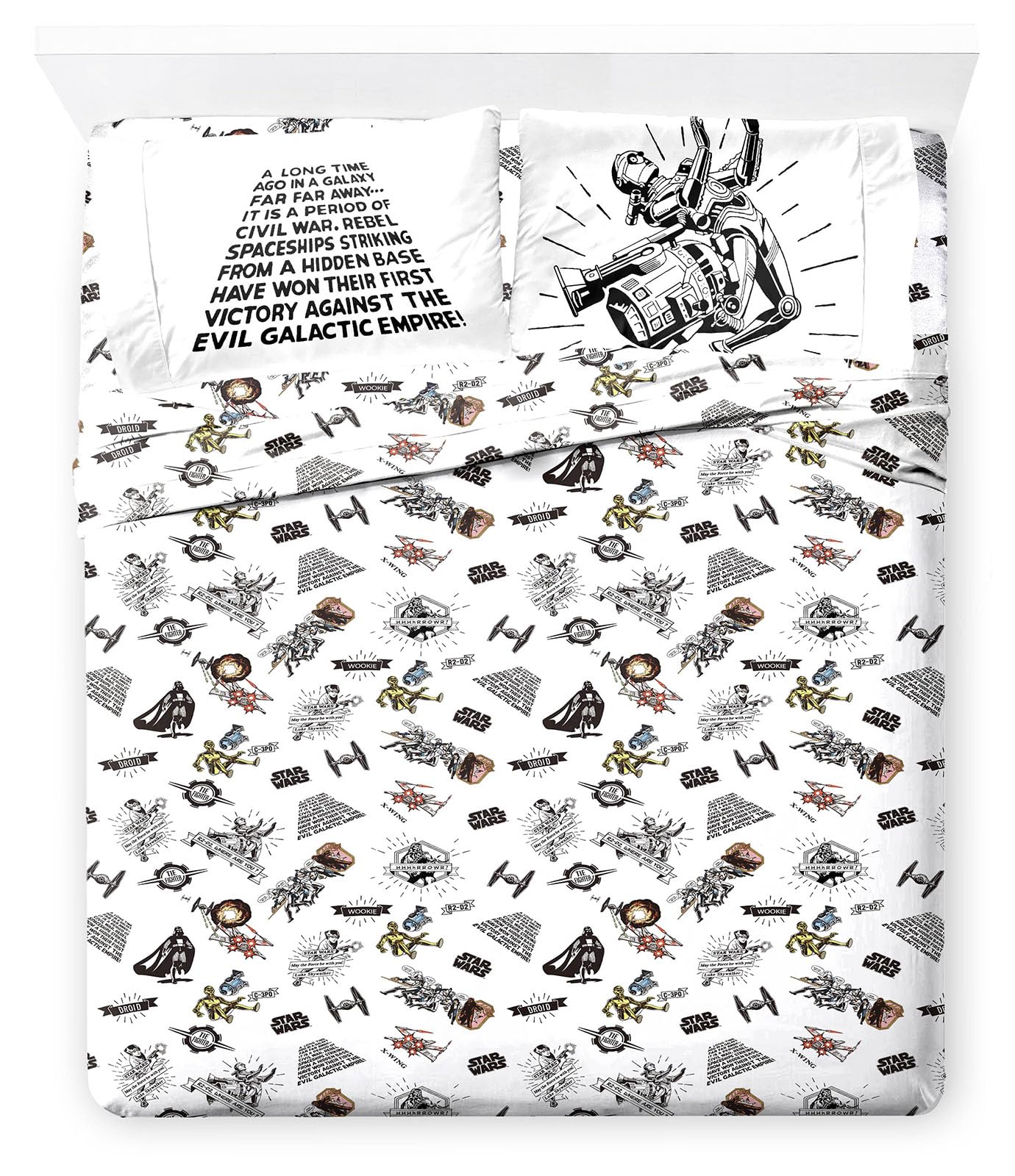Amazon.com: Jay Franco Star Wars Comic Book Queen Size Sheet Set ...
