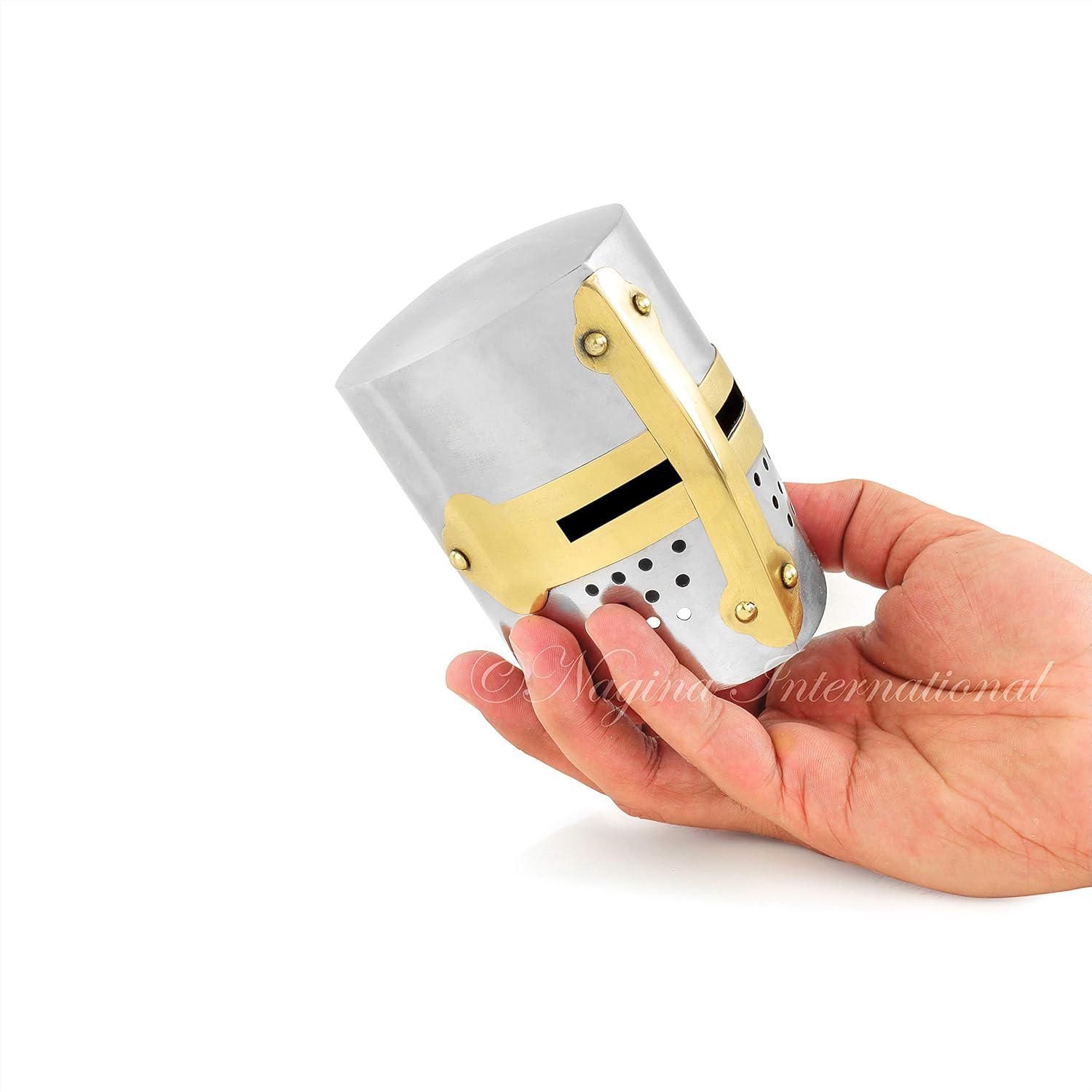 Amazon.com: Nagina International Miniature Brass Crusader Helmet Armor ...