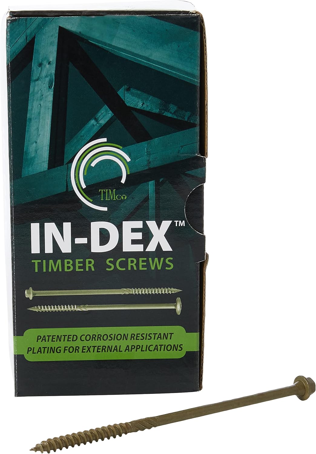 TIMCO 150IN Index Hex Head Timber Screw 6.7x150 - Organic Green (Box of ...