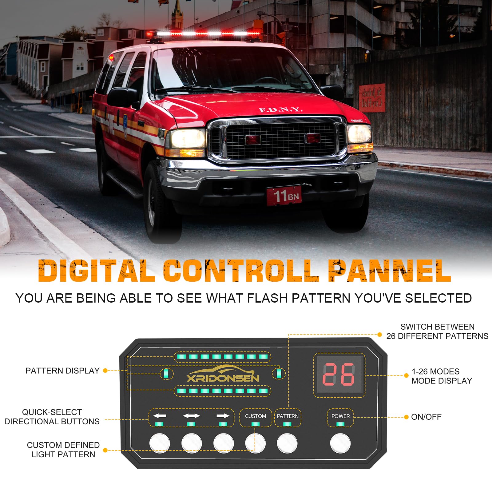 Snapklik.com : 37 Inch 104 LED Roof Top Emergency Lights Red White ...