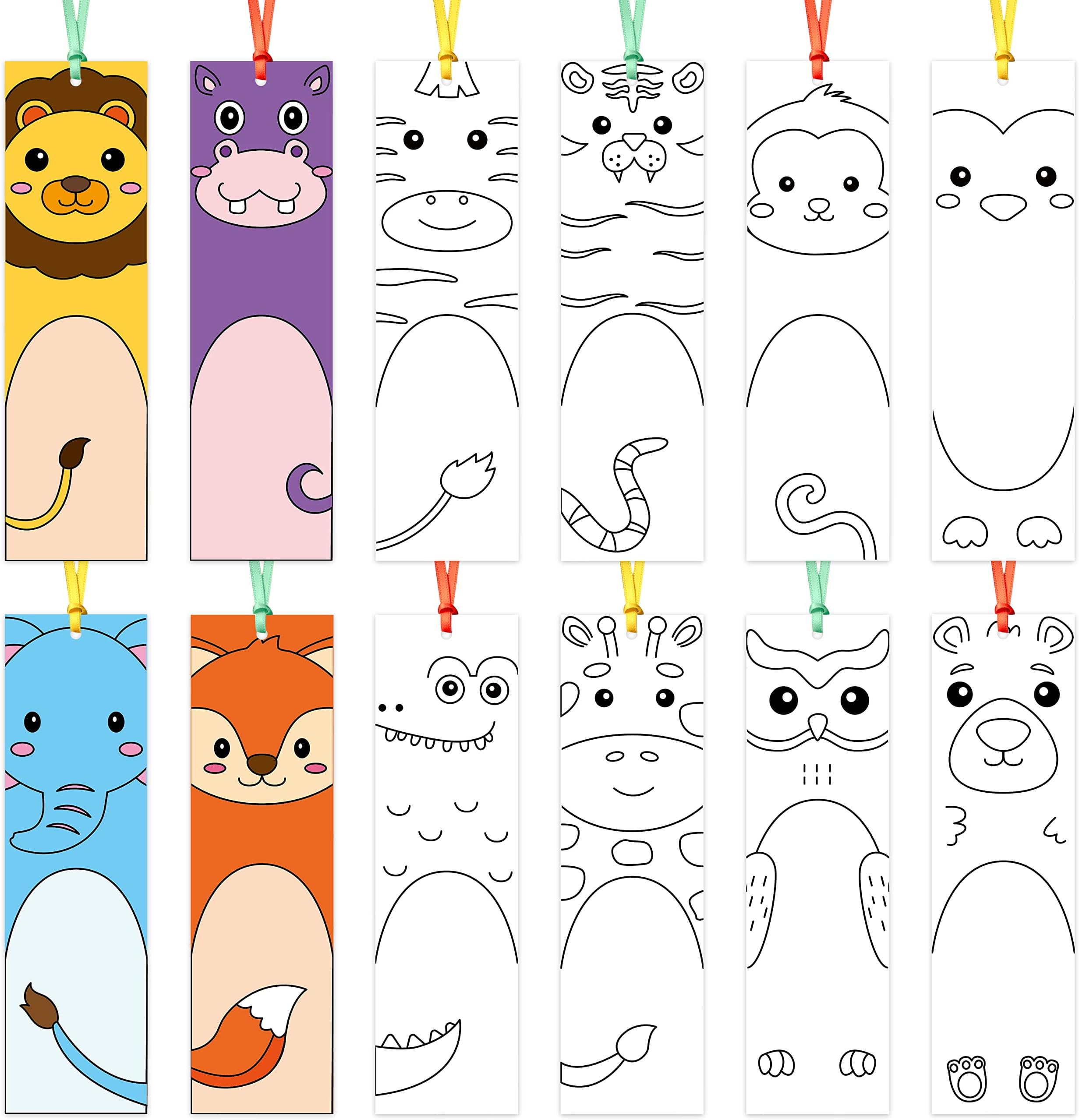 Amazon.com: 72 Pcs Strawberry Coloring Bookmarks Color Your Own ...