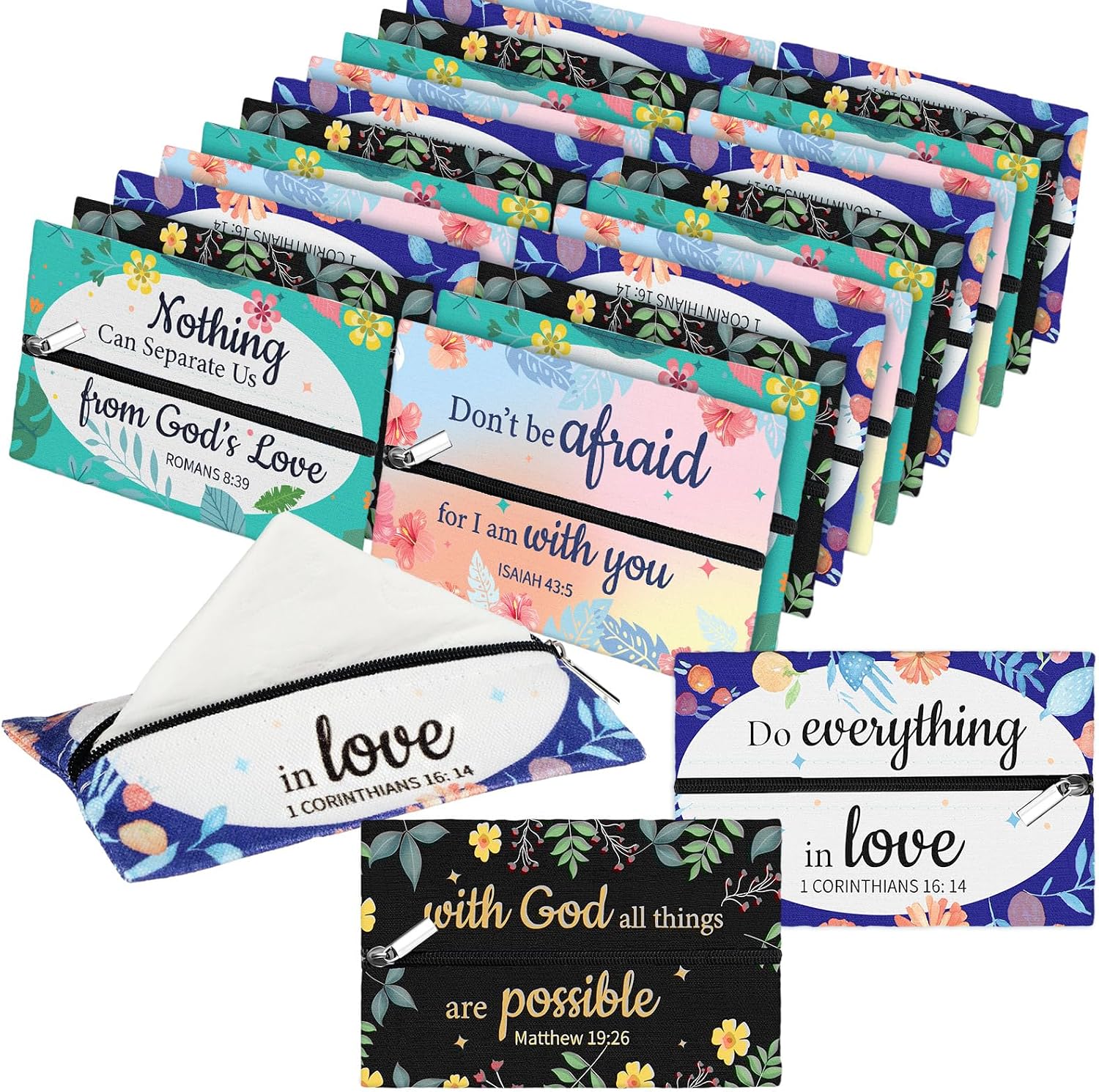 Amazon.com: Zhanmai 20 Pcs Christmas Bible Pocket Tissue Holder Tissue ...