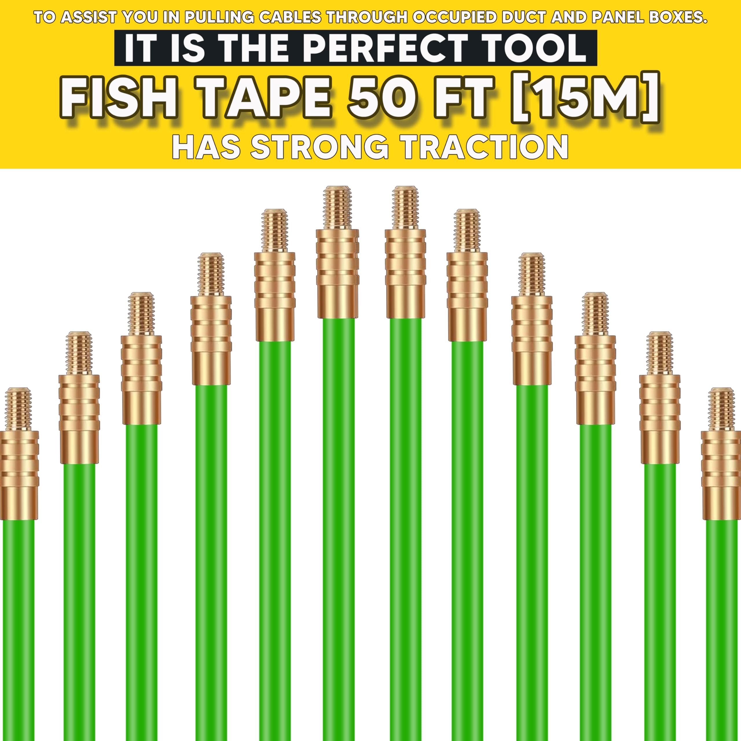 Snapklik.com : YIYITOOLS 22 FT Fiberglass Wire Puller Kit-Fish Tape ...