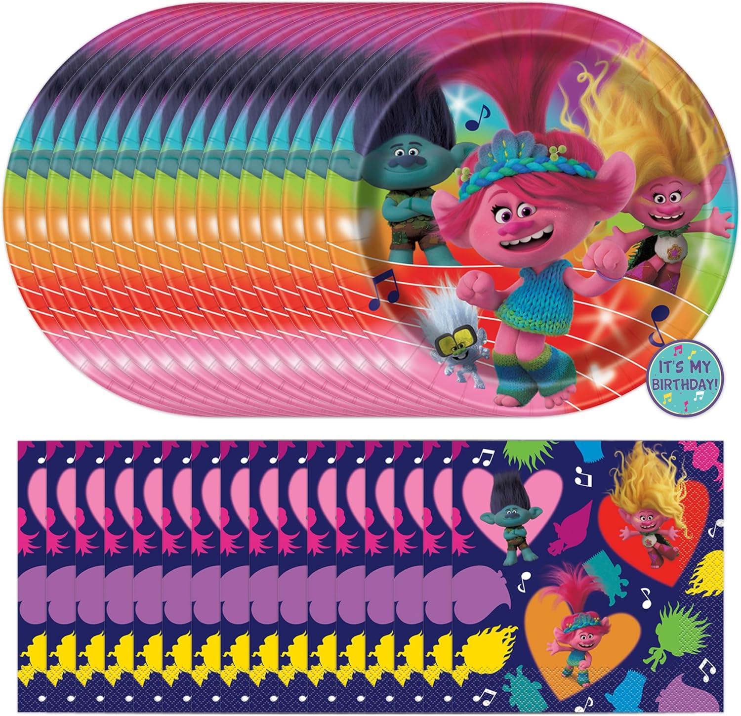 Amazon.com: Trolls Birthday Party Decorations | Serves 16 Guests ...