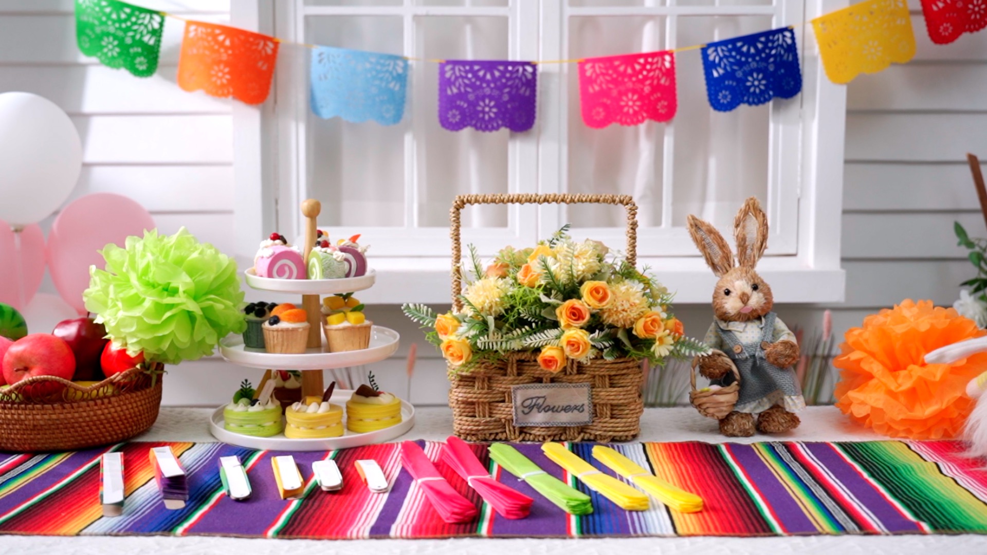 Cinco De Mayo Decor Set 35PCS Fiesta Paper Fan Party Decorations ...