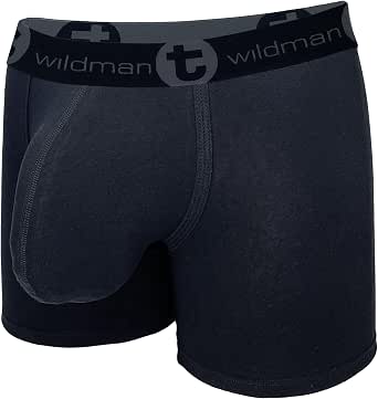 Amazon.com: Wildmant Big Boy Pouch 5" Inseam Cotton Boxer Brief Black ...