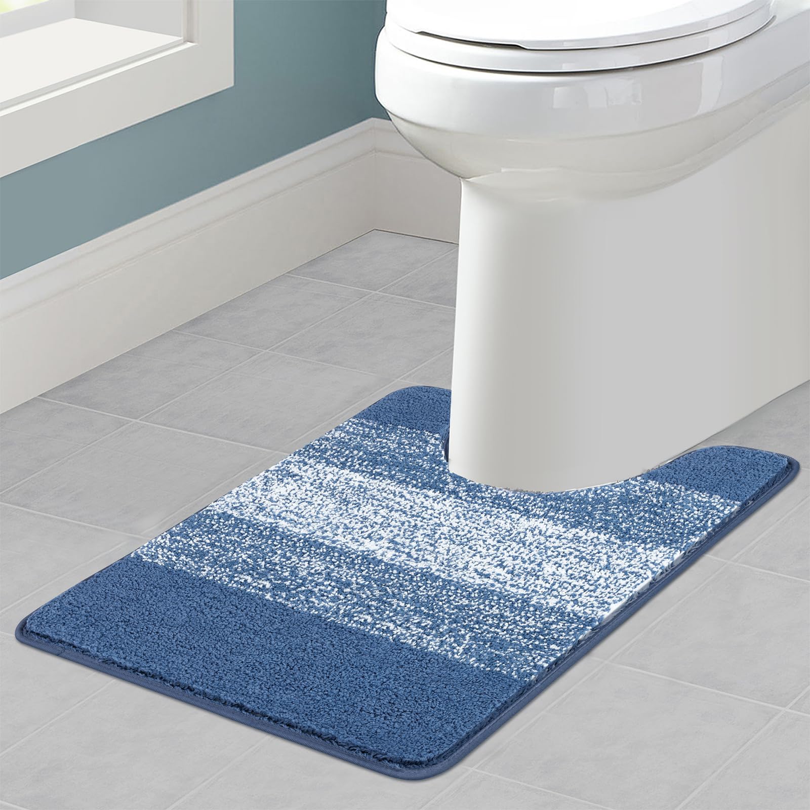 Enyhom U Shape WC Toilet Mat 50 x 60 cm, Ultra Soft Non Slip Pedestal ...