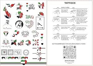 Temporary Tattoos with UAE Flag Design, Application Instructions ...
