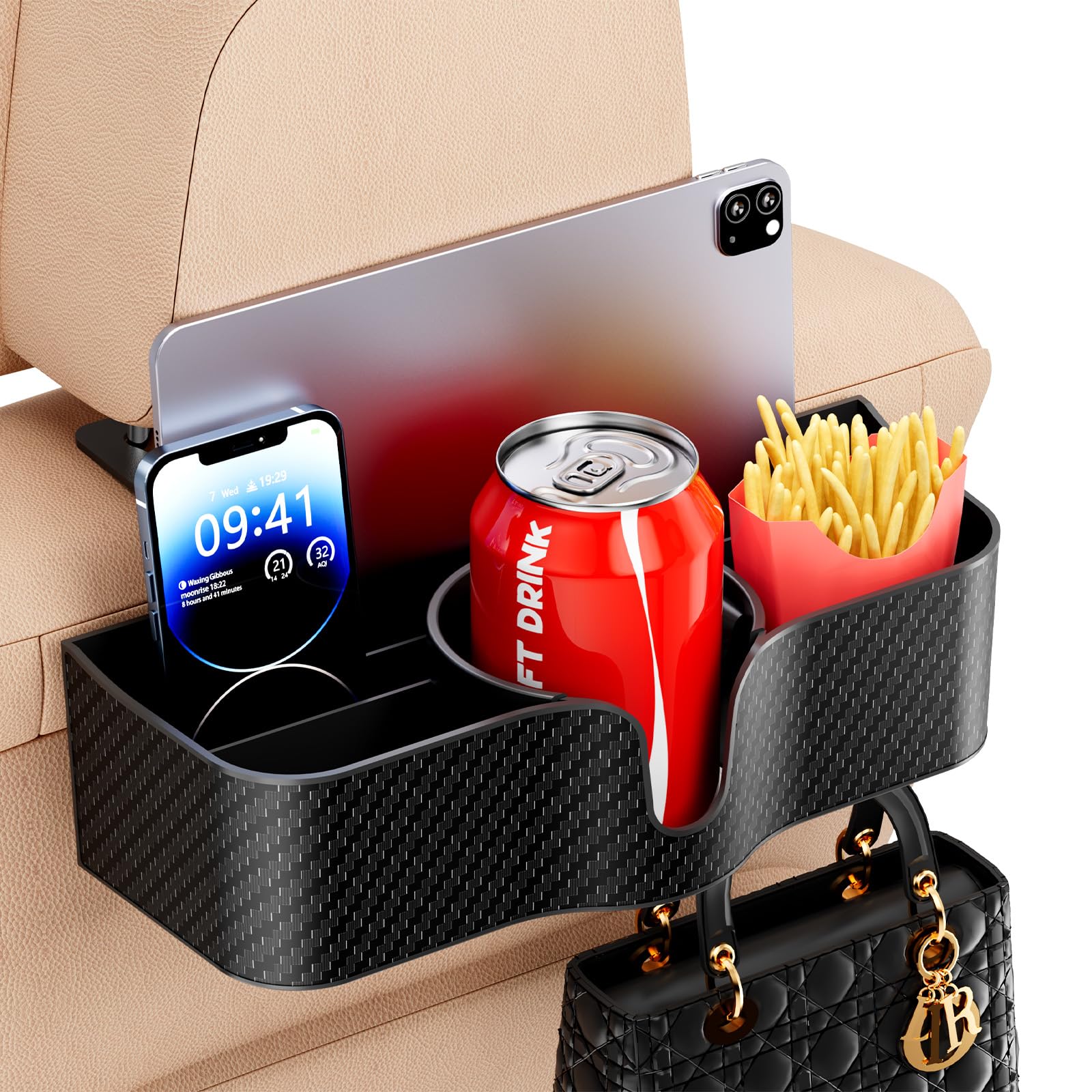 Amazon.com: 2 Pcs Car Headrest Backseat Organizer with 3.7" Cup Holder ...