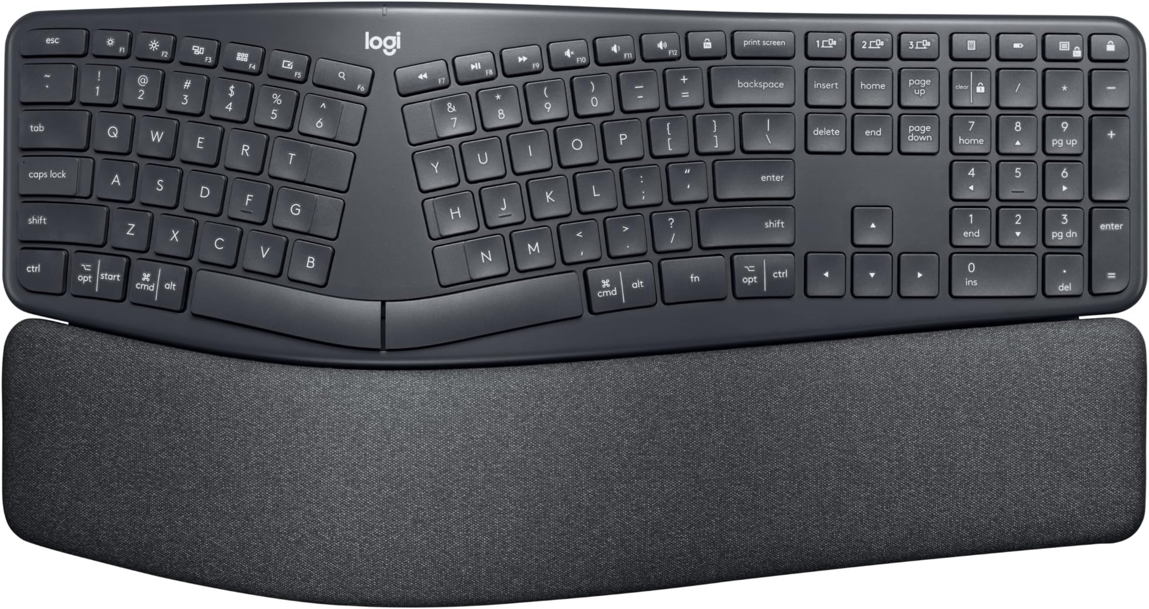 Amazon.com: Logitech Wave Keys Wireless Ergonomic Keyboard with ...