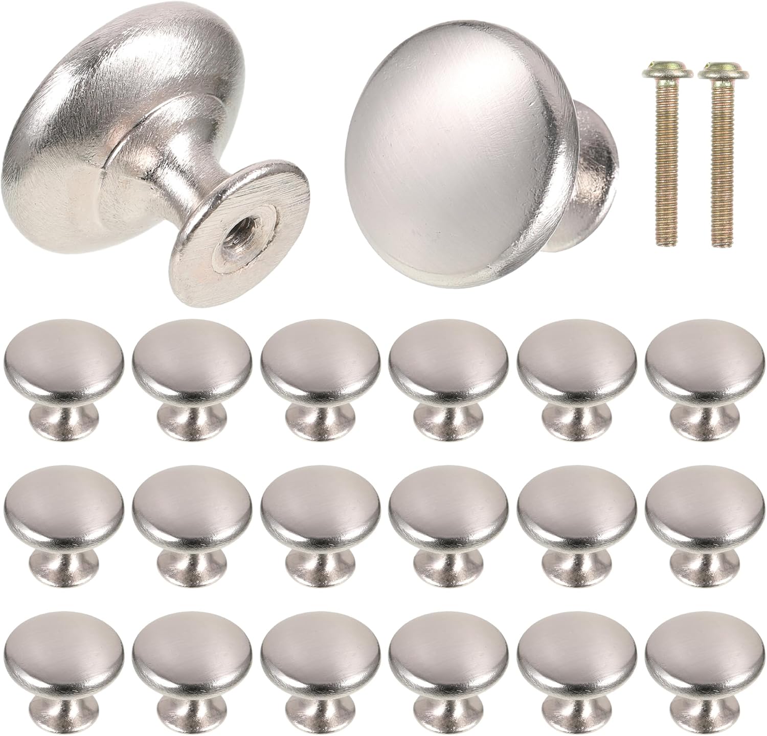 Cabinet Knobs,20Pcs Brushed Nickel Small Cupboard Door Knobs,30MM ...