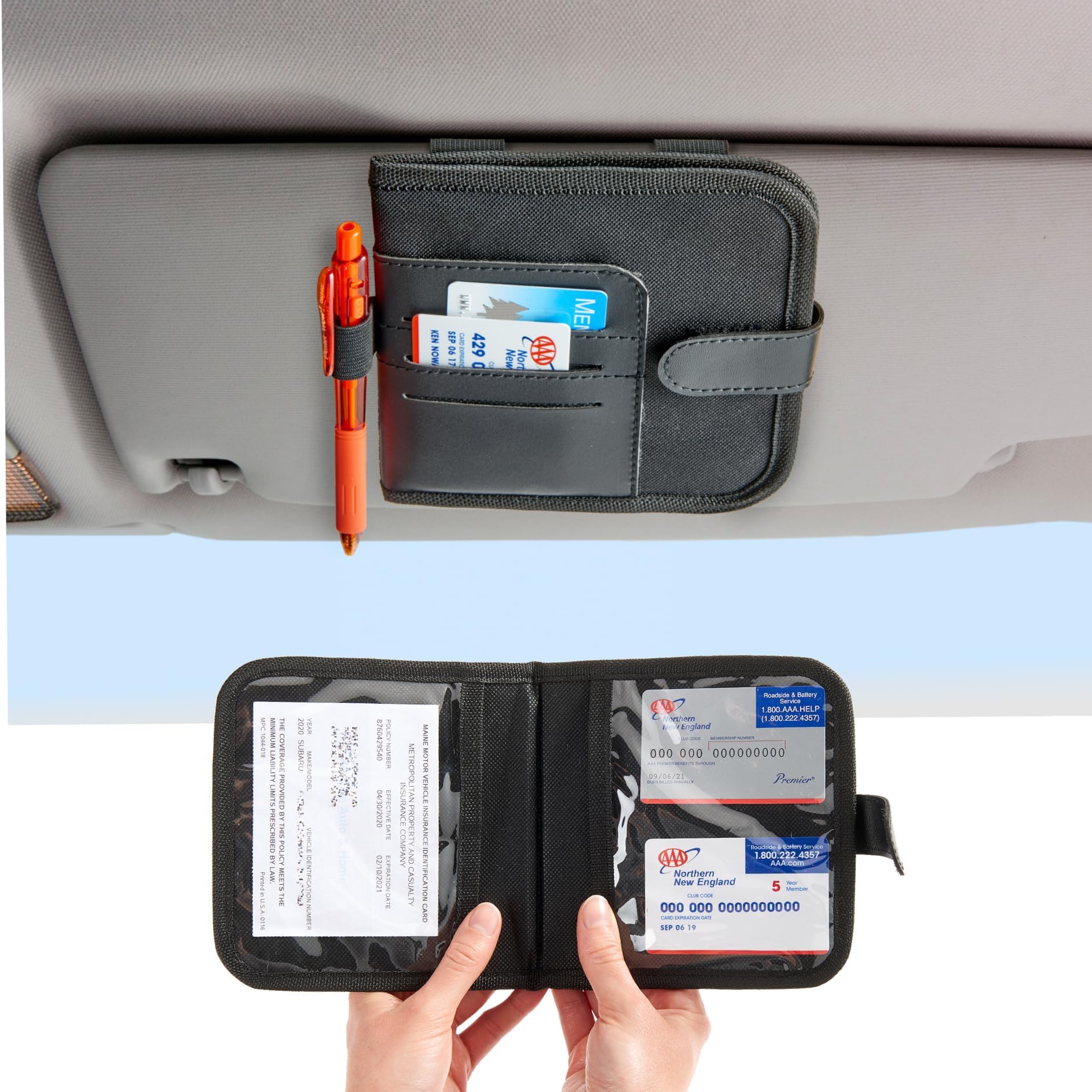 Amazon.com: 2 Packs Car Sun Visor Pocket Organizer, Personal Belonging ...