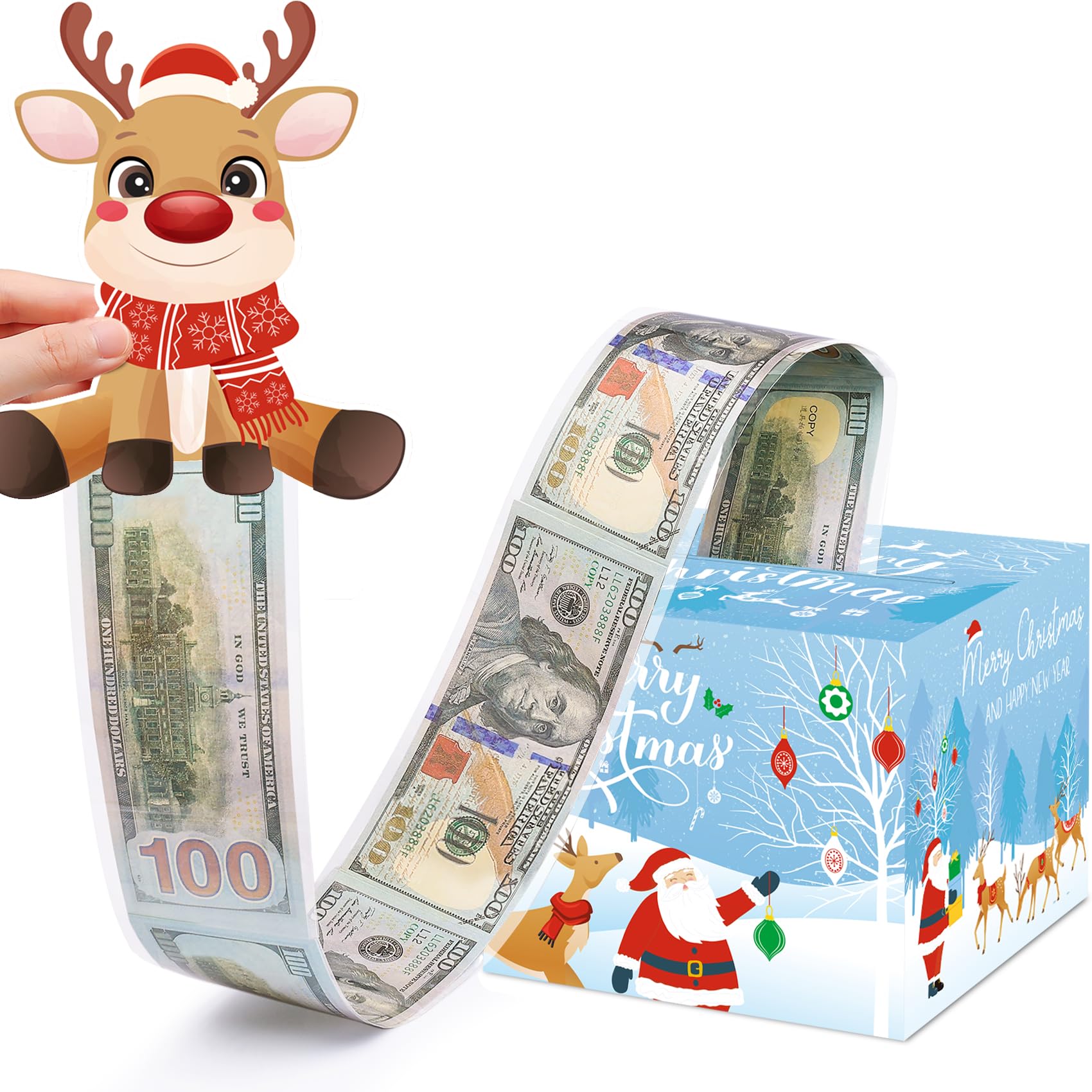 Amazon.com: Meiidoshine Christmas Money Box for Cash Gift Pull ...
