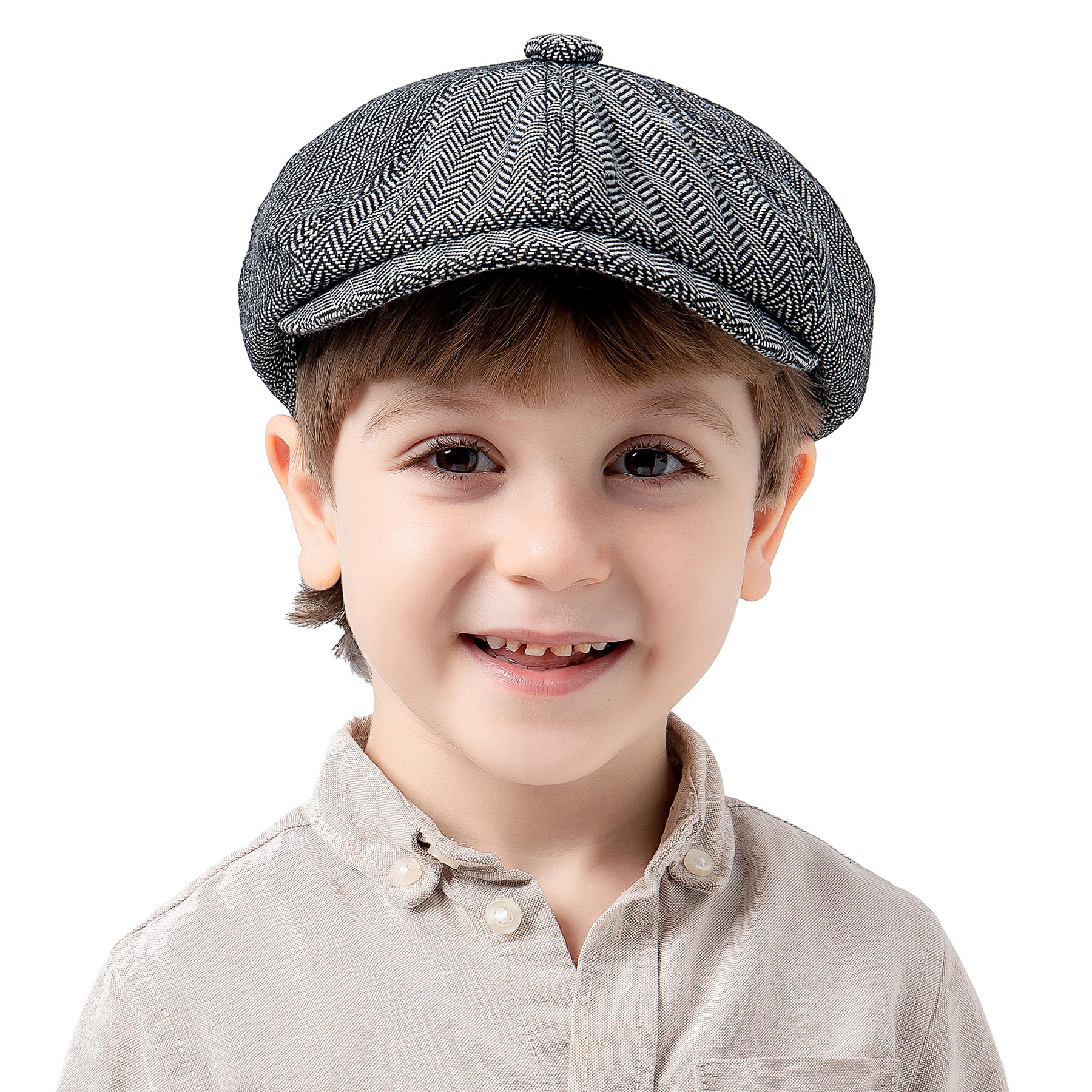 Snapklik.com : Jastore Kids Boys Vintage Newsboy Cap Tweed Flat Boys ...