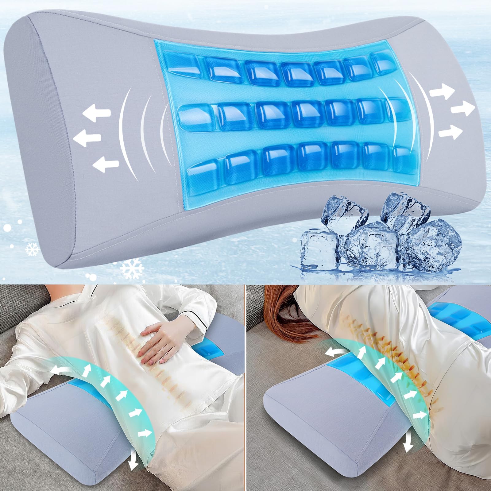 Amazon.com: MABOZOO Lumbar Support Pillow for Sleeping Heightened and ...
