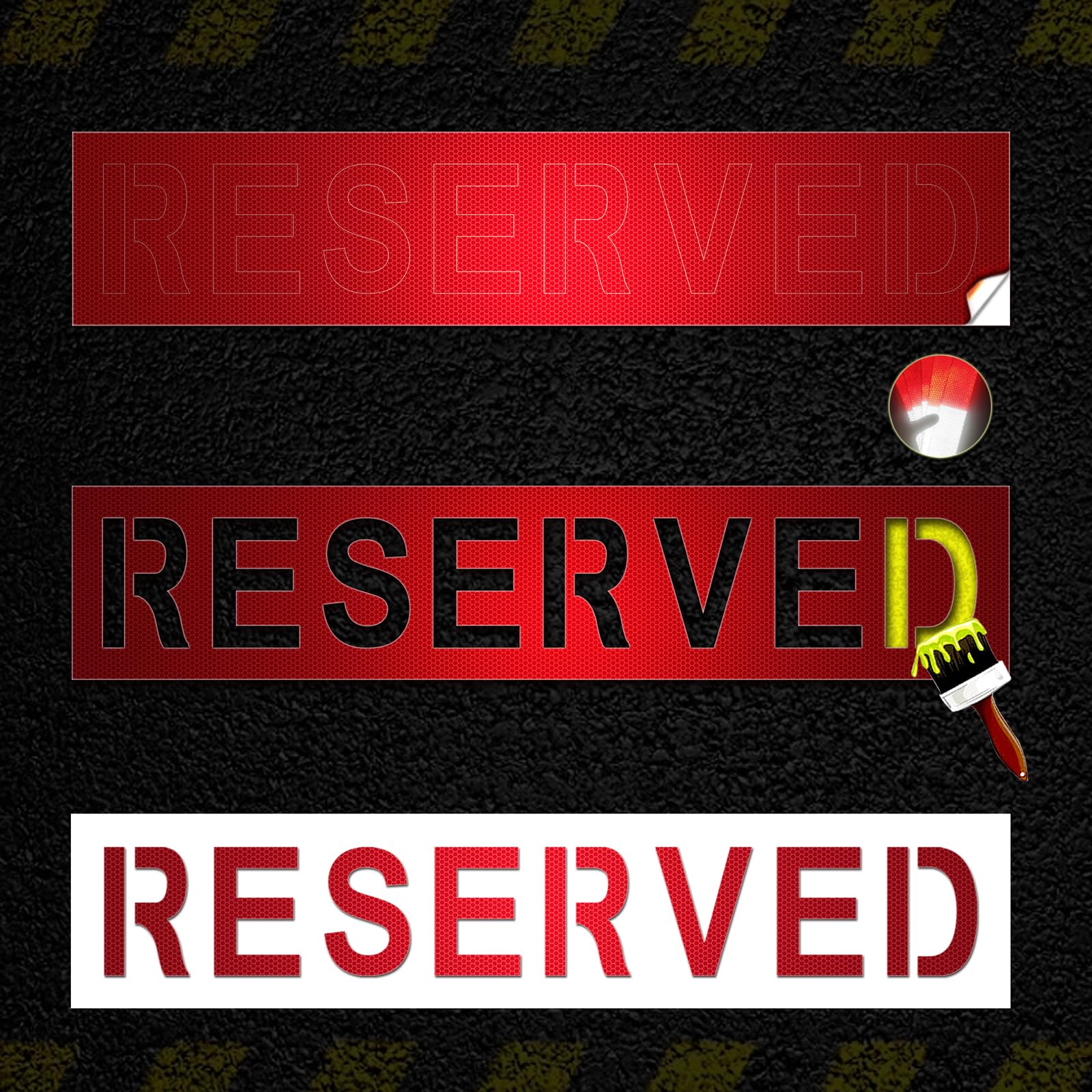 Amazon.com : 2 Pieces 4" Reserved Stencil with Self-Adhesive,Reserved ...