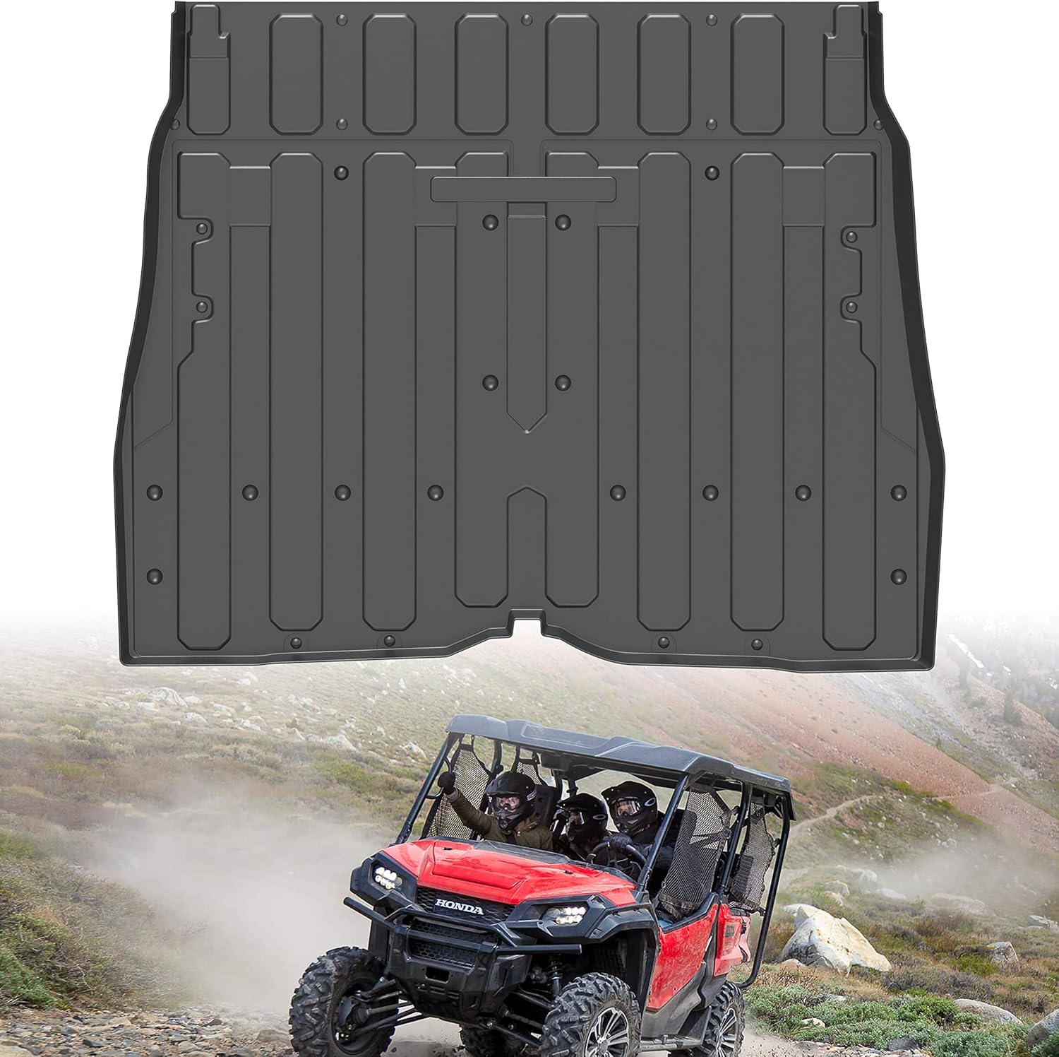 Amazon.com: SAUTVS UTV Rubber Bed Mat Liners, TPE Rear Cargo Bed Mat ...