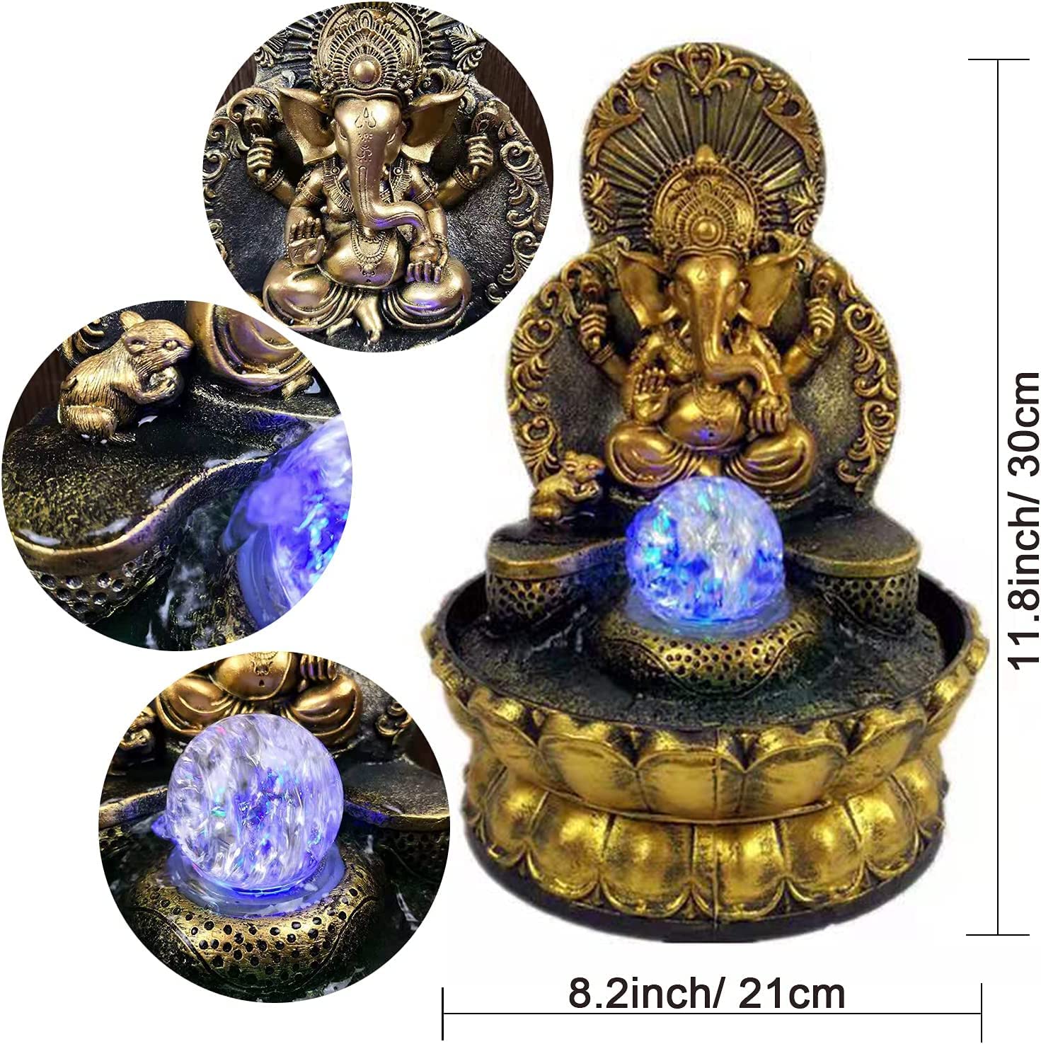 Buddha Statue Ganesha Statues Indoor Water Fountain, Elephant Buddah ...