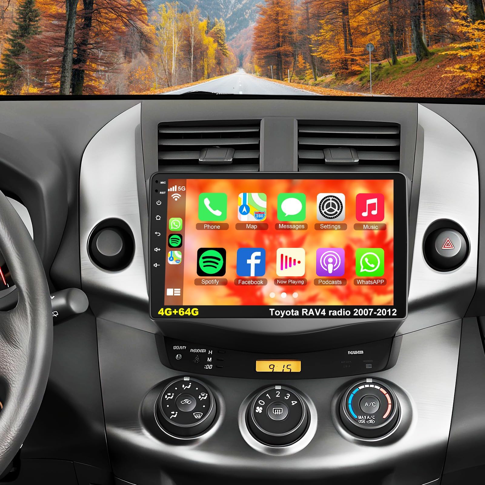 Amazon.com: 4G+64G Car Radio Stereo for Toyota RAV4 2007-2012, Wireless ...