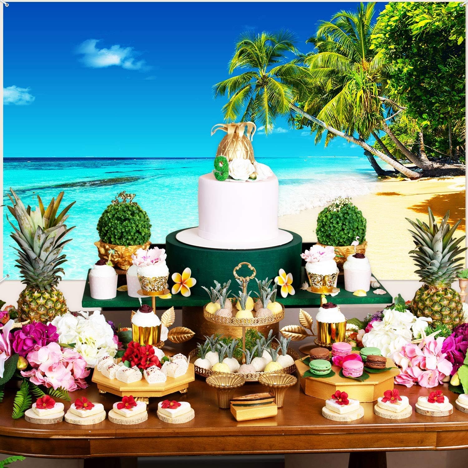 Summer Tropical Beach Backdrop Sea Beach Photo Booth Backdrop Seaside ...