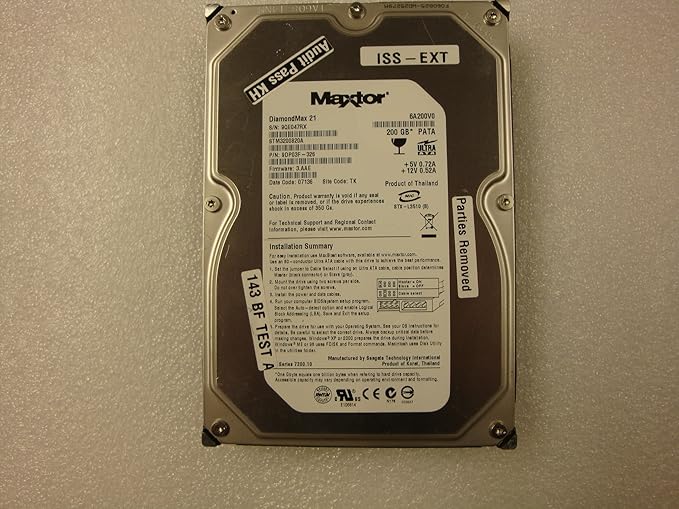 Amazon.com: Maxtor DiamondMax 21 STM3200820A 200GB 9DP03F-326 6A200V0 ...