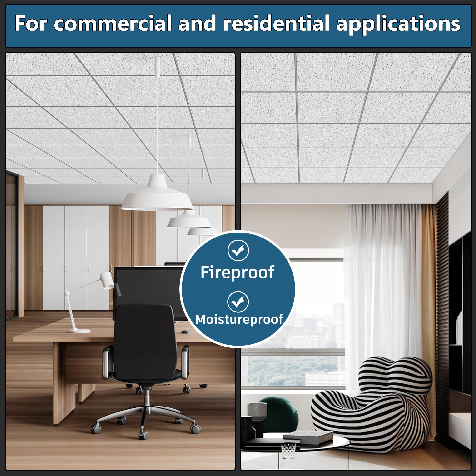 Snapklik.com : ROOMTEC 2 X 2ft Ceiling Tiles, Acoustic Ceilings For ...