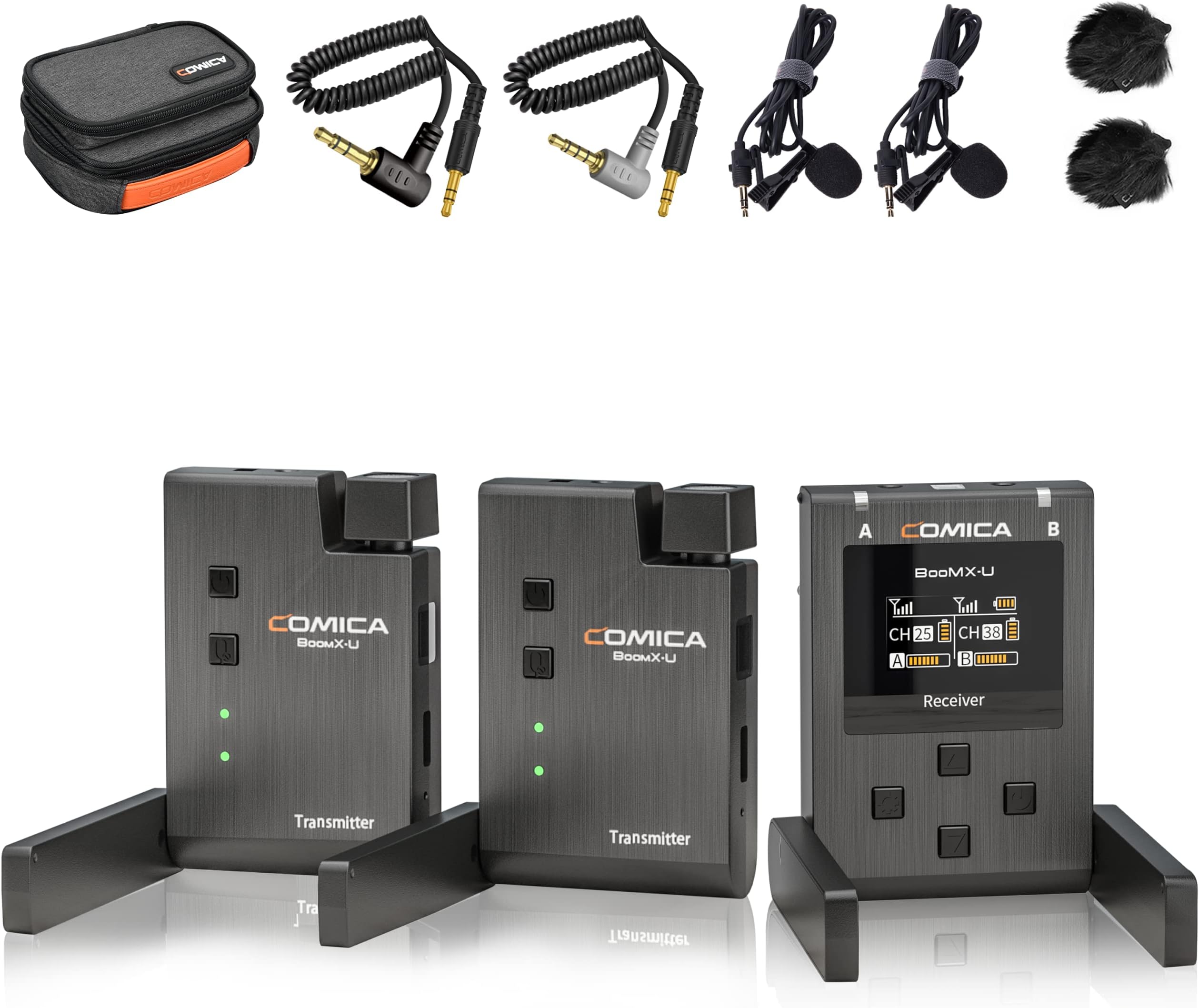 COMICA Kabelloses Lavalier-Mikrofon, BoomX-D2 2,4 G, kompaktes ...