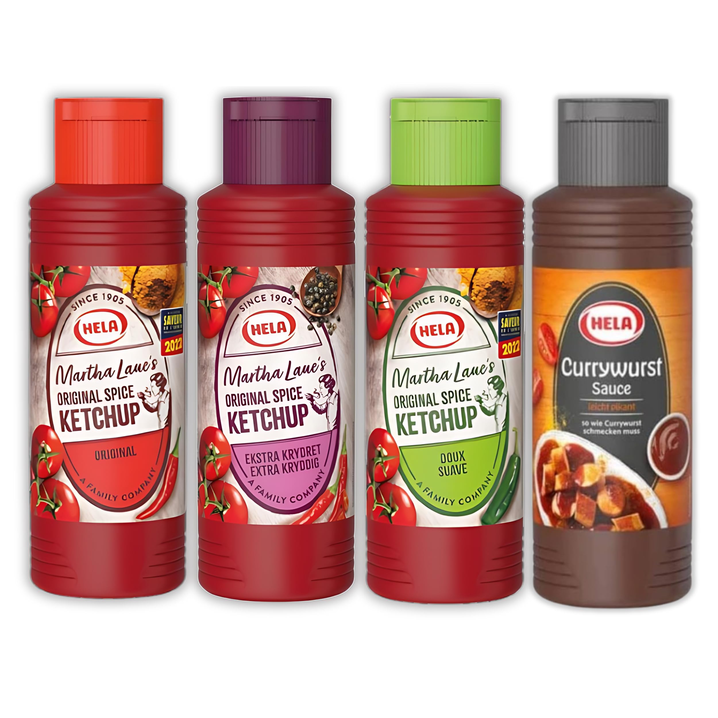 Hela Sauce Bundle, 4 Flavours: Original, Mild, Extra Spicy & Currywurst ...