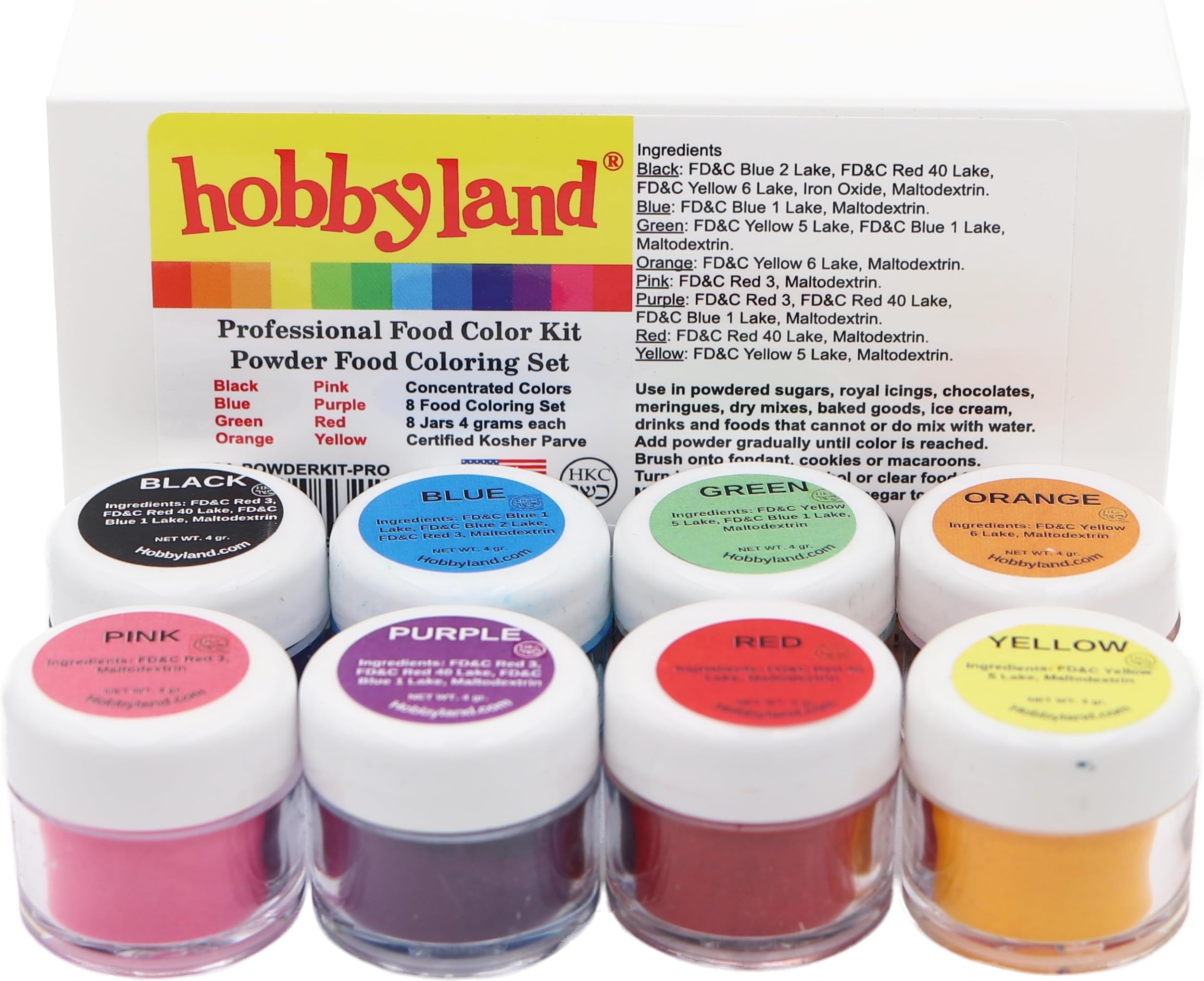 Amazon.com : Hobbyland Powder Food Color Kit, Professional Powder Food ...