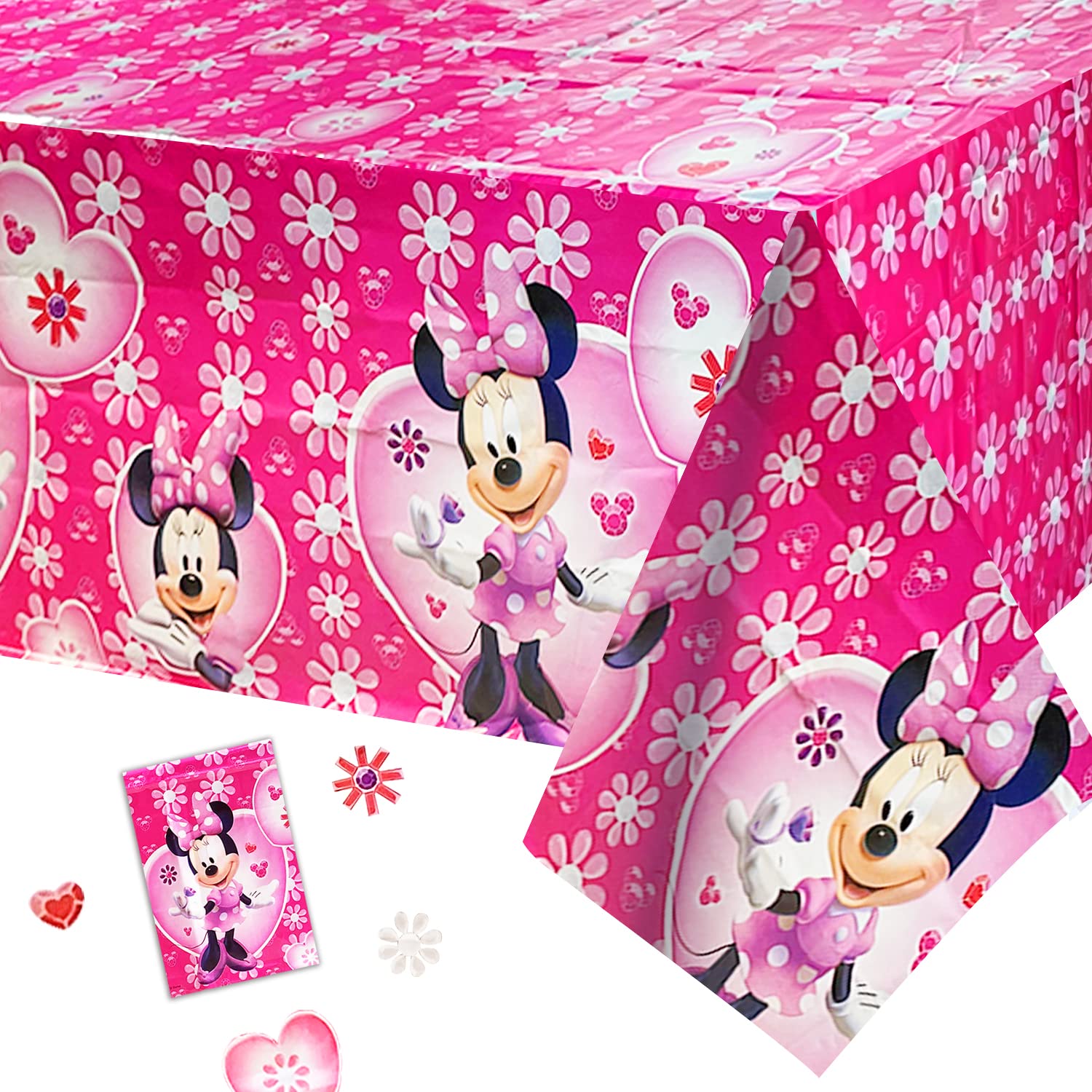 Minnie Mouse Table Cover Pink Minnie Mouse Tablecloth for Baby Girl 1st ...