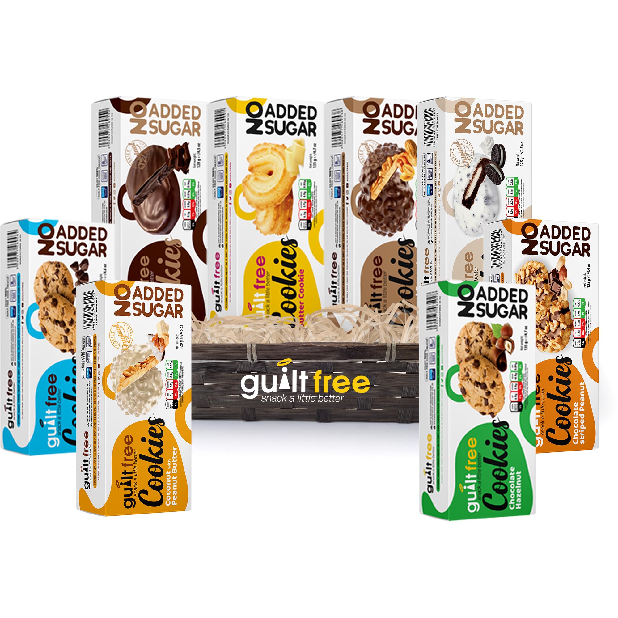 GuiltFree Sugar Free Cookies Basket, 8 Flavours Assorted Biscuit ...