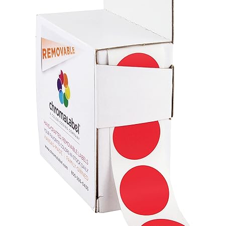 Amazon.com : ChromaLabel 0.25 inch Round Label Permanent Color Code Dot ...