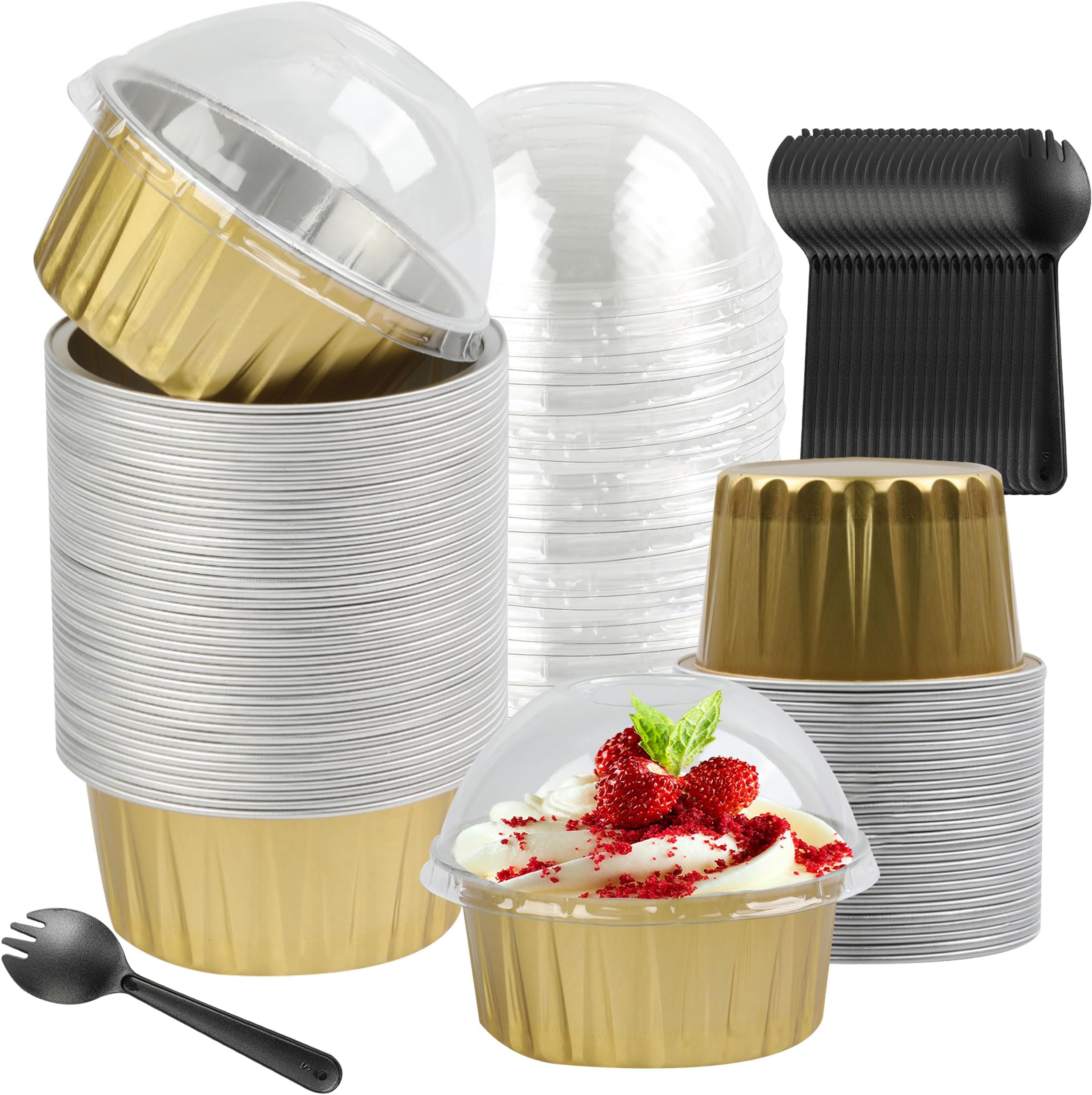 Amazon.com: KEISEN 3 2/5" 4oz 120ml 100/PK Disposable Aluminum Foil ...