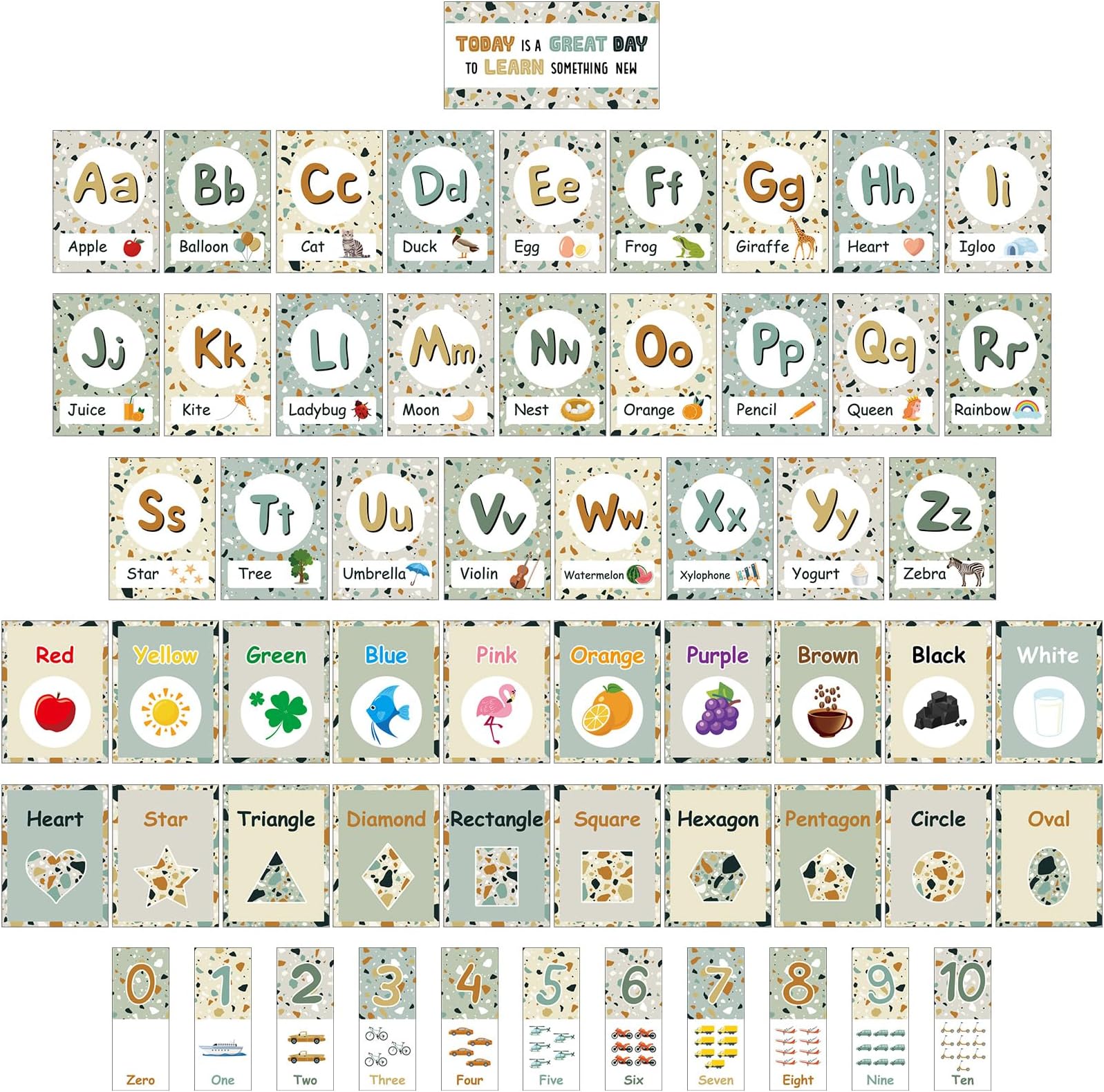 Amazon.com: Faccito 58 Pcs Eucalyptus Alphabet Number Bulletin Board ...