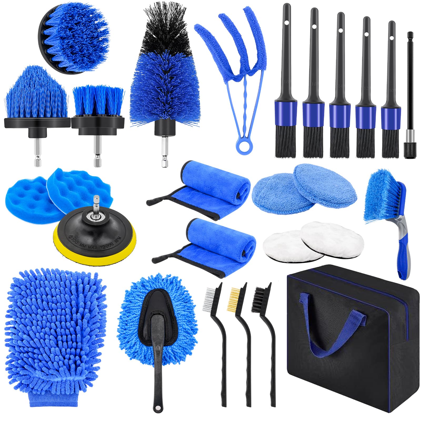 27Pcs Car Detailing Kit, Car Interior Detailing Kit, Car Detailing ...