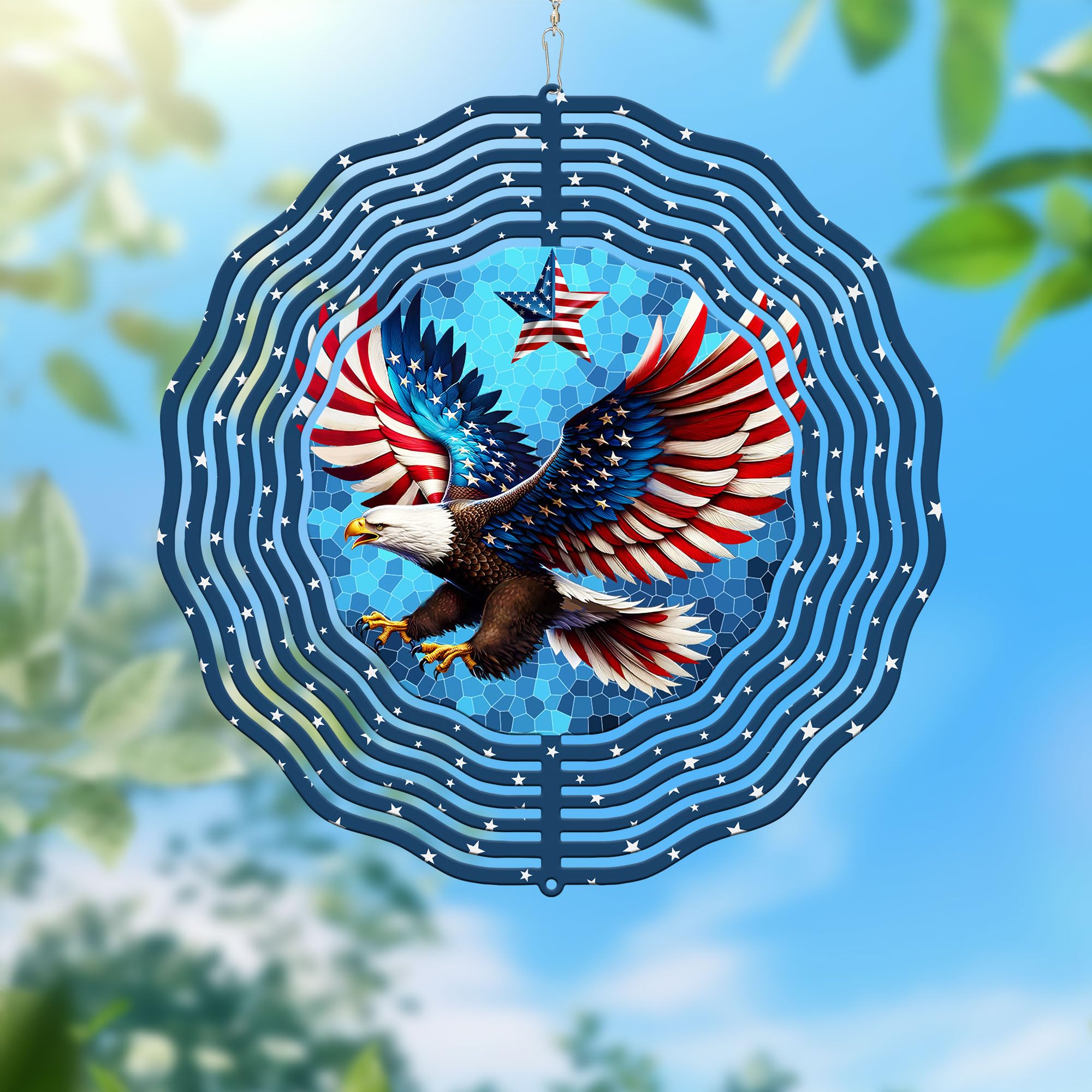 Amazon.com: Patriotic Eagle American Bald Eagle Wind Spinner TQN3943WS ...