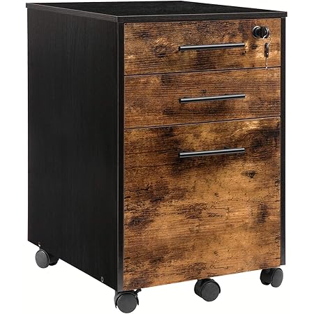 Amazon.com: VASAGLE File Cabinet, Mobile Filing Cabinet with Wheels, 2 ...