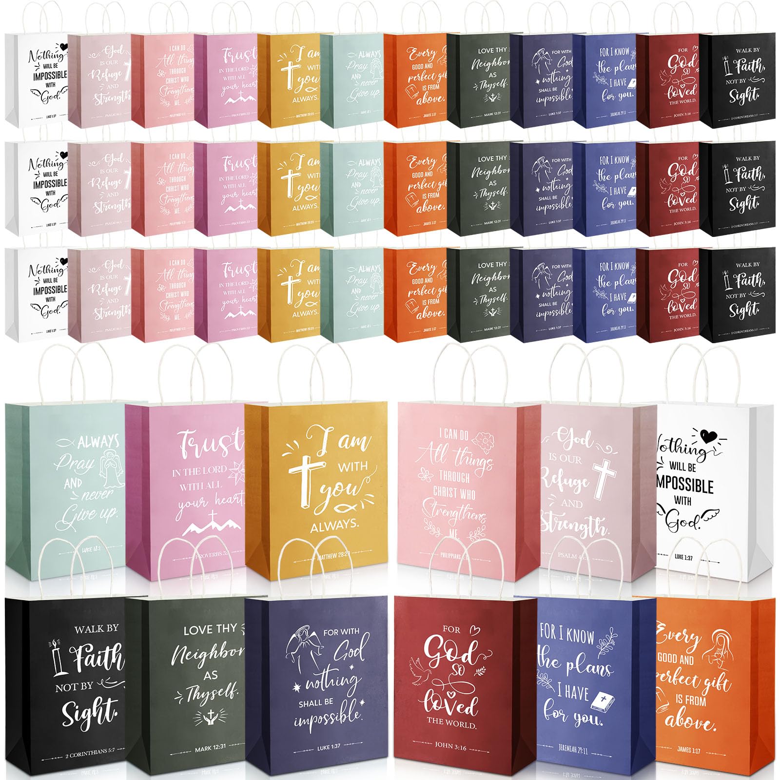 Amazon.com: Mooliwe 60 Pcs Church Welcome Bags Christian Gift Bags for ...