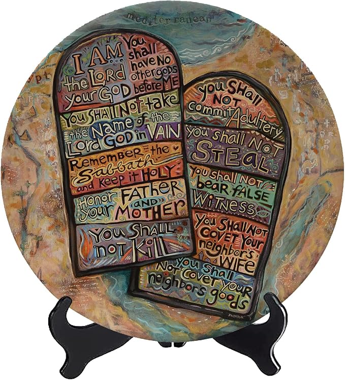 Amazon.com: MedRepair 10 Commandments Wall Art Folk-Styled Christian ...