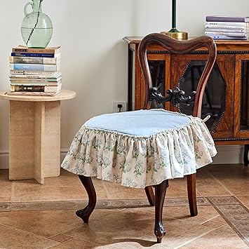 Amazon.com: ALEEIK Countryside Floral Chair Seat Pads, Elegant Ruffle ...