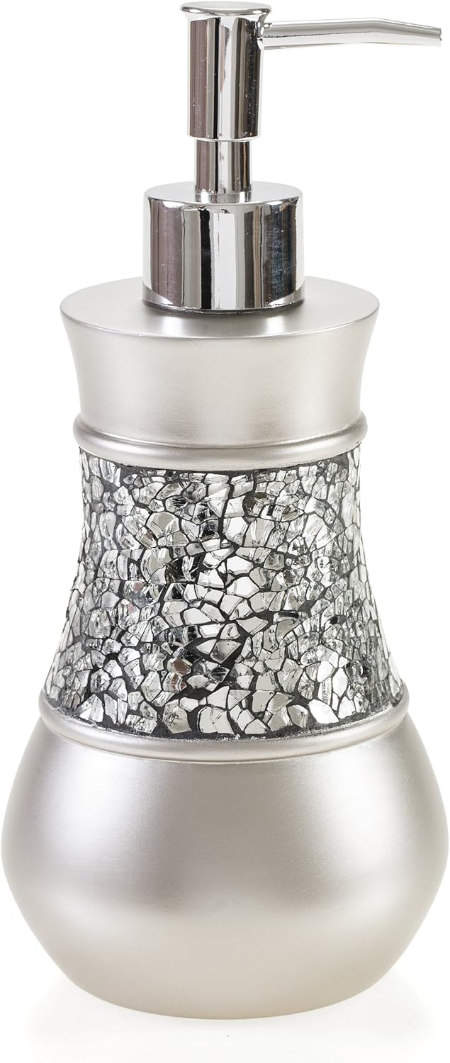 Amazon.com: Creative Scents Hand Silver Soap Dispenser, Countertop ...