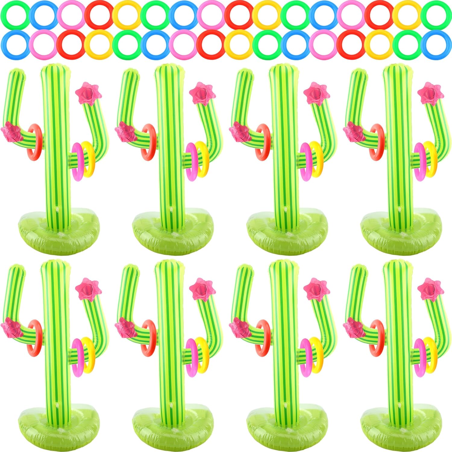 Amazon.com : Cotiny 8 Pack Inflatable Cactus Ring Toss Games Blow Up ...