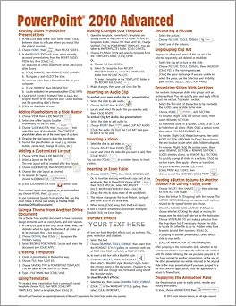 Microsoft PowerPoint 2010 Advanced Quick Reference Guide (Cheat Sheet ...